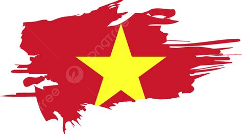 베트남 국기 브러시 스트로크 클립 아트 디자인 베트남 국기 페인트 베트남 국기 브러시 베트남 국기 이모티콘 PNG
