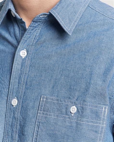 Beams Plus Work Chambray Overshirt Light Blue Bei Care Of Carl