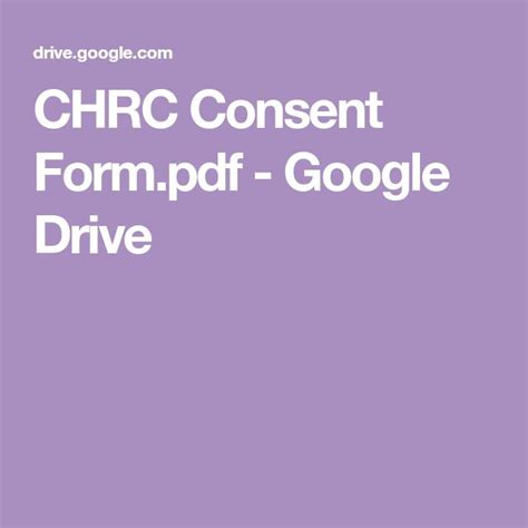 Chrc Consent Formpdf Career In Technology