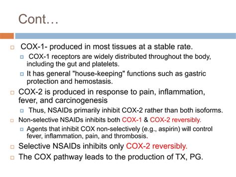 9 Nsaids Pptxnsaids Inhibit The Enzyme Cyclooxygenase Cox Types 1 And 2 Which Convert