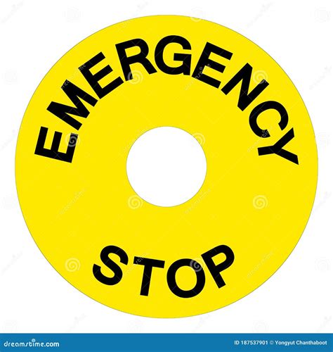 Emergency Stop Symbol Sign Vector Illustration Isolate On White
