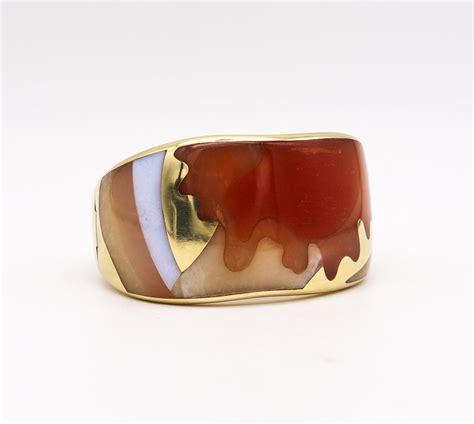 Tiffany Co 1977 Angela Cummings Abstracts Bangle In 18kt Gold With In