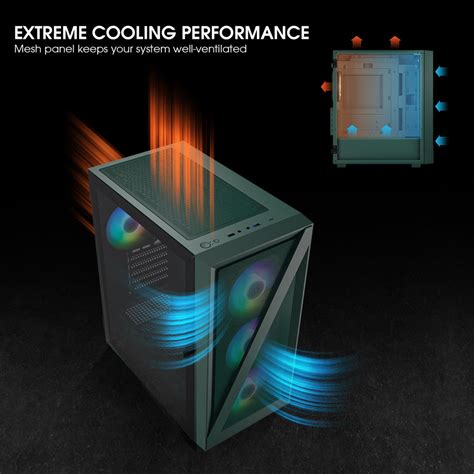 Vetroo M05 Compact Computer Case Micro Atx Black White Green Pi