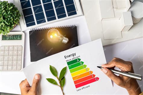 Premium Photo Energy Efficiency Concept With Energy Level Chart