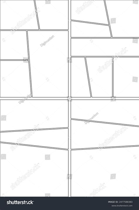 Manga Comic Panel Template Set Stock Vector Royalty Free 2477588383