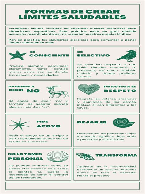 Infografía Sobre Límites Saludables Minimalista Verde Pdf
