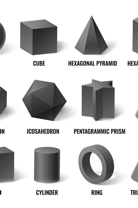 Realistic 3d Basic Shapes Sphere Shape With Shadow Cube Ge