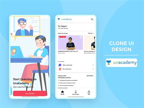 Clone UI Design Of UNACADEMY MOBILE APPLICATION On Behance