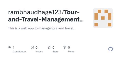 Github Rambhaudhage123tour And Travel Management System Using React