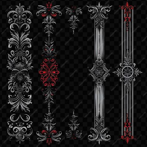 Premium Psd Gothic Borderlines Design With Dark And Eerie Decorations