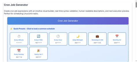 Cron Job Generator Visual Crontab Expression Builder With Next Run
