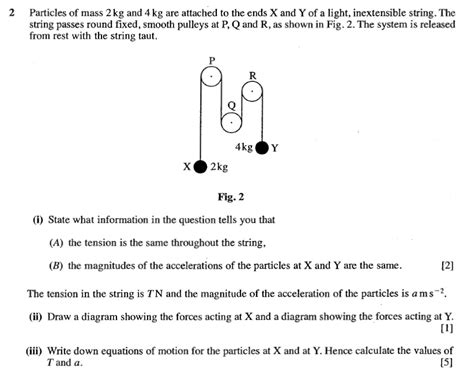 Solved Particles Of Mass 2 Kg And 4 Kg Are Attached To The
