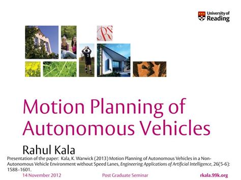 Ppt Motion Planning Of Autonomous Vehicles Powerpoint Presentation