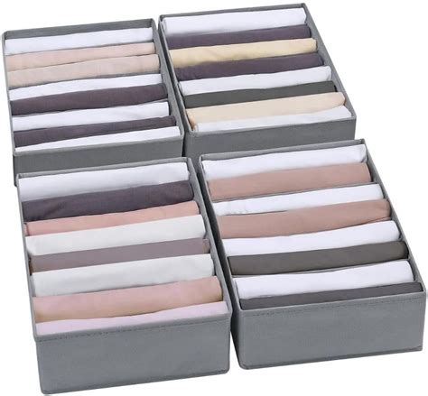 Foldable Wardrobe Clothes Organizer Storage Boxes Set With 8 Grids Fabric Shelf Dividers