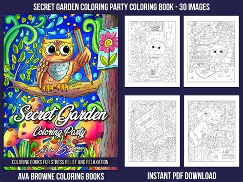 Ava Browne Coloring Books Secret Garden Coloring Party Etsy