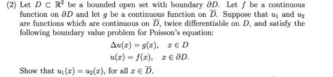 Solved Let D C R Be A Bounded Open Set With Boundary Chegg