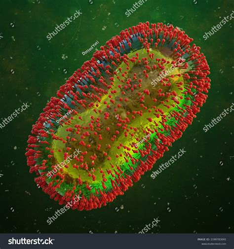 Monkeypox Virus Contagious Pathogen Closeup 3d Stock Illustration