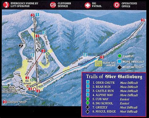 Ober Gatlinburg Ski Resort Piste Map Trail Map