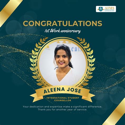 Aleena Jose On Linkedin Today Marks My 1 Year Work Anniversary At Aims