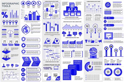 Bundle Infographic Elements Data Visualization Vector Design Template Mega Set Can Be Used For