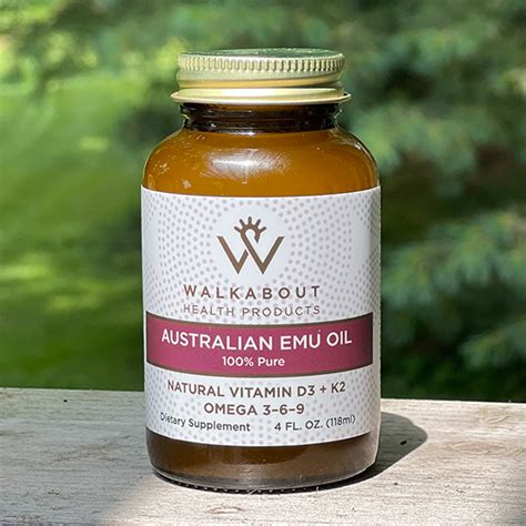 Walkabout Australian Emu Oil Vitamin K2 Capsules4 Oz Liquid