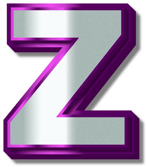 3d Luxury Silver Purple Alphabet Letter Z 33719538 Png