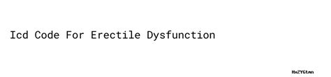 Icd Code For Erectile Dysfunction Usach