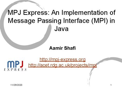 mpj express an implementation of message passing interface