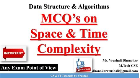 Dsa Mcq Part 8 Mcqs On Space And Time Complexity With Answers Data