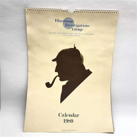 Vintage 1989 Sherlock Holmes Calendar Bluemoon Investigations Detective Art £1999 Picclick Uk