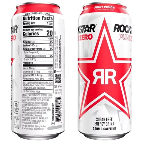 Rockstar Pure Zero Fruit Punch Energy Drink Reviews Ratings