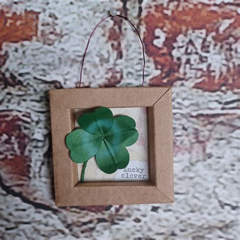Four Leaf Lucky Clover Mini Frame Paper Jackdaw