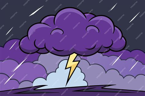 Una Ilustración De Dibujos Animados De Un Rayo Con Un Fondo Oscuro