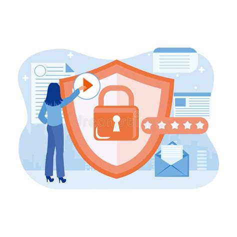 Internet Data Protection Women Protect Confidential Data On Computers