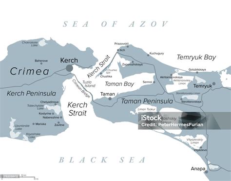Kerch Strait In Eastern Europe Connecting Black Sea And Sea Of Azov