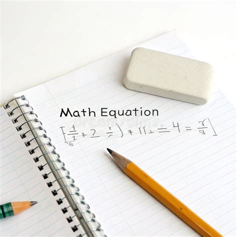 Math Equation Sheet Realistic Illustration Stock Illustration