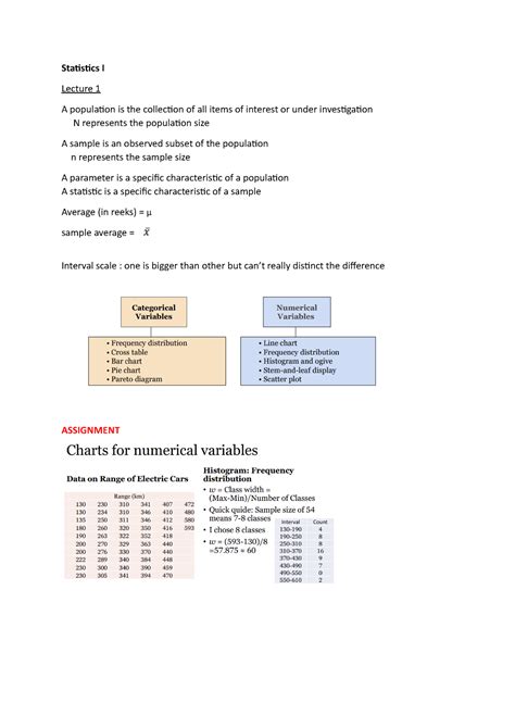 Statistics Lecture 1 Notes Statistics I Lecture 1 A Population Is The Collection Of All Items