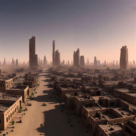 Premium Photo Sand Desert Abandon City Generative Art By Ai