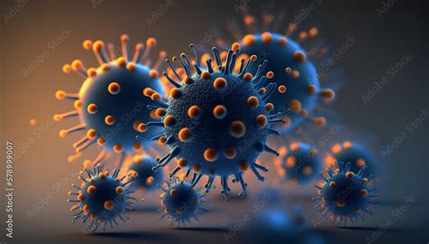 Ilustrace „viruses Cells Magnified In 3d Show A Menacing Sight The Spherical Shape With