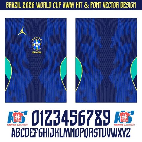 Brazil 2026 World Cup Away Kit And Font Vector Design Behance