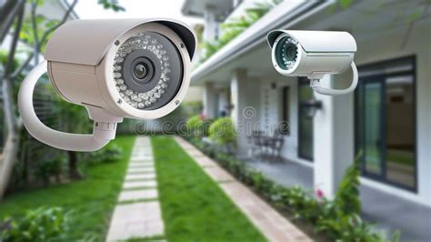Security Cctv Camera Install On The Fence For Home Security System