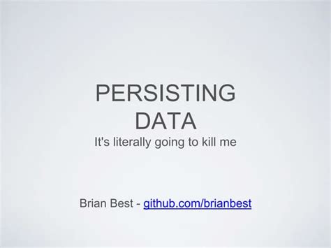 how to persist data with redis ppt
