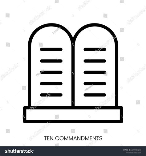 Ten Commandments Icon Line Art Style Stock Vector Royalty Free