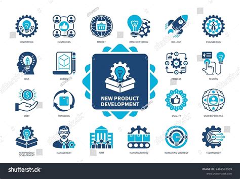 New Product Development Icon Set Rollout Stock Vector Royalty Free