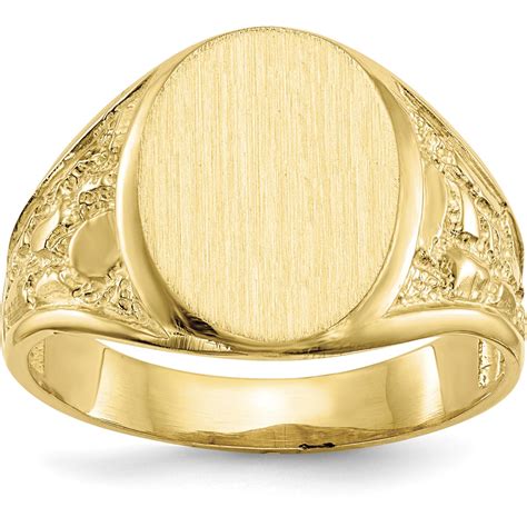 14k Gold Mens Signet Ring Sz 10 Findingking