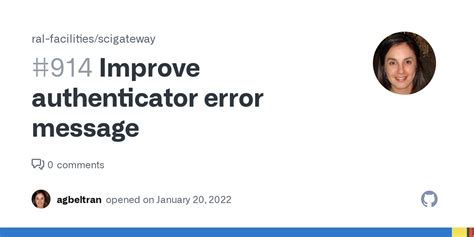 improve authenticator error message · issue 914 · ral facilities