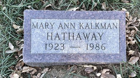 Mary Ann Kalkman Hathaway 1923 1986 Find A Grave Memorial