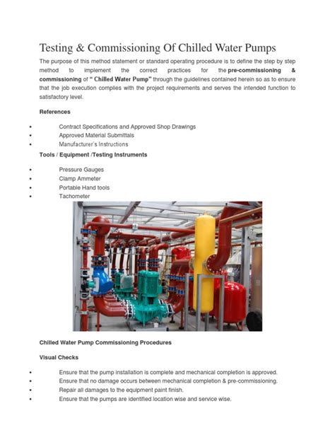 Testing And Commissioning Of Chilled Water Pumps Pump Valve