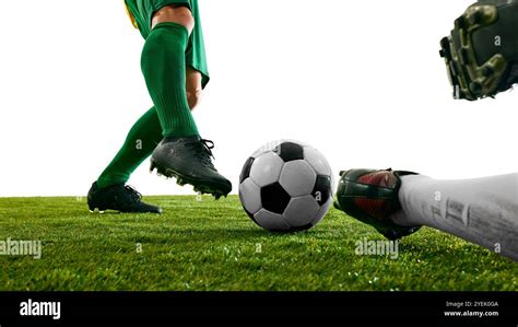 Dynamic Photo Of One Player Chasing After Soccer Ball While Another