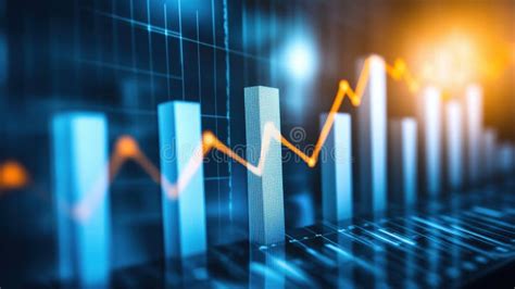 Graph Showing Upward Trend In Data Analysis Blue Bars Orange Line Stock Image Image Of